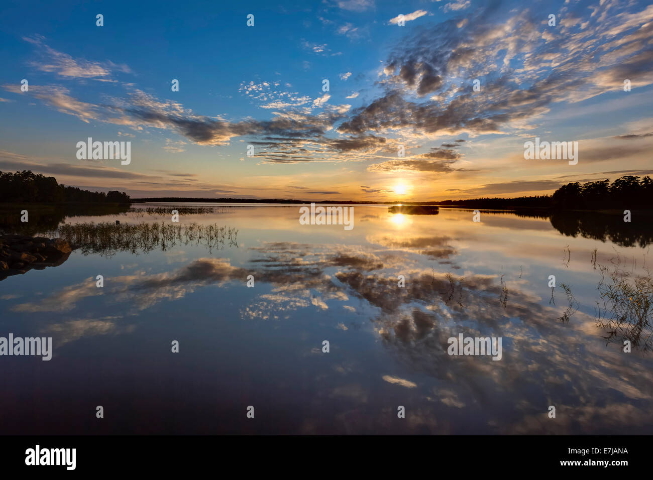 Sunset, Lake Åsnen, Småland, Sweden Stock Photo - Alamy