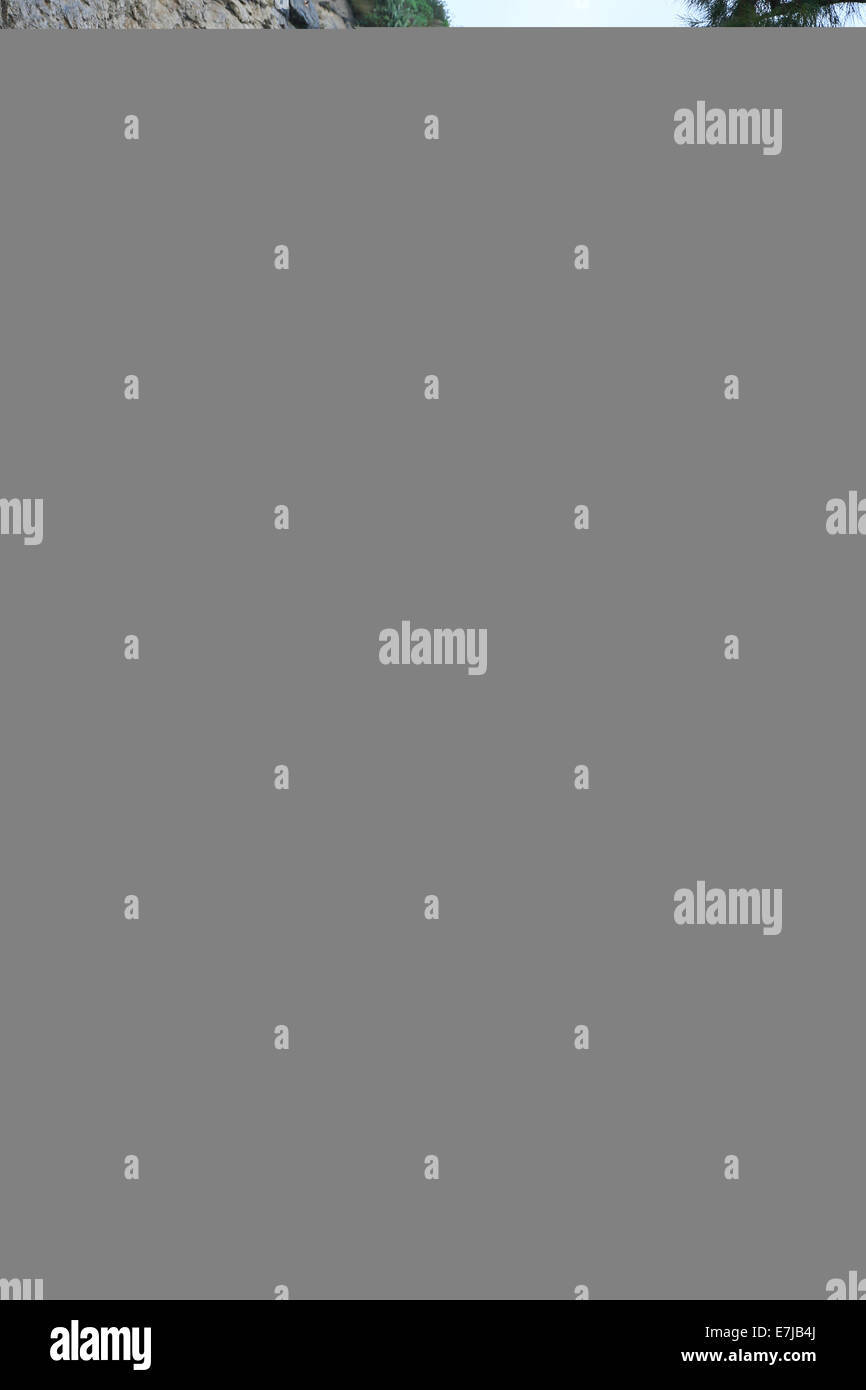 Rockfall after heavy rains on the road between Monaco and Roquebrune ...