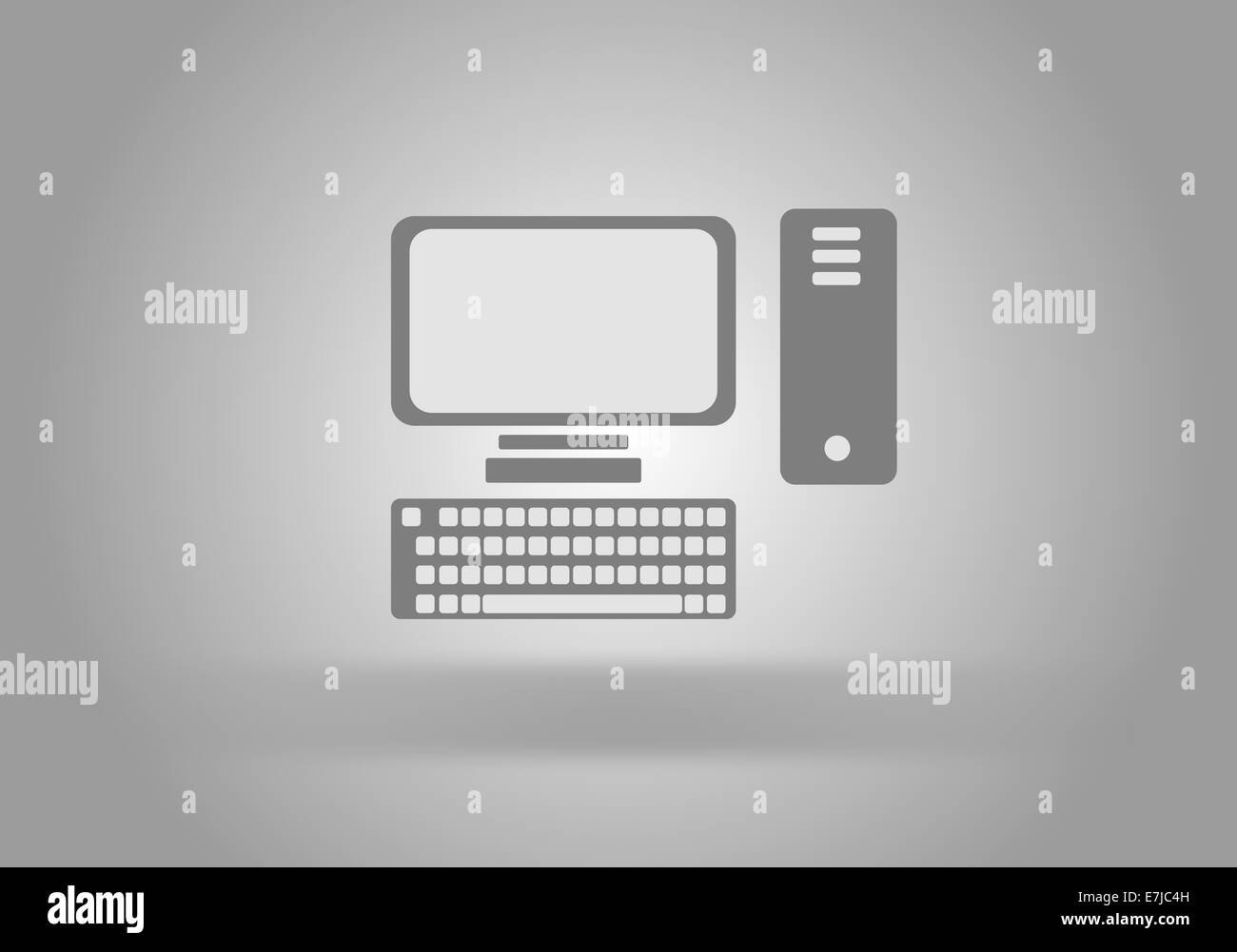 Illustration of Computer icon on grey background Stock Photo - Alamy