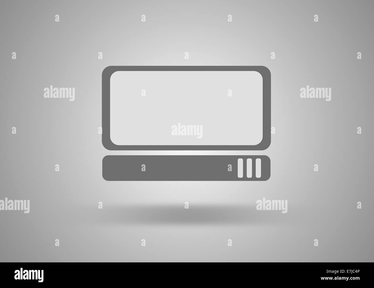 Illustration of Computer icon. Desktop PC on grey background Stock ...