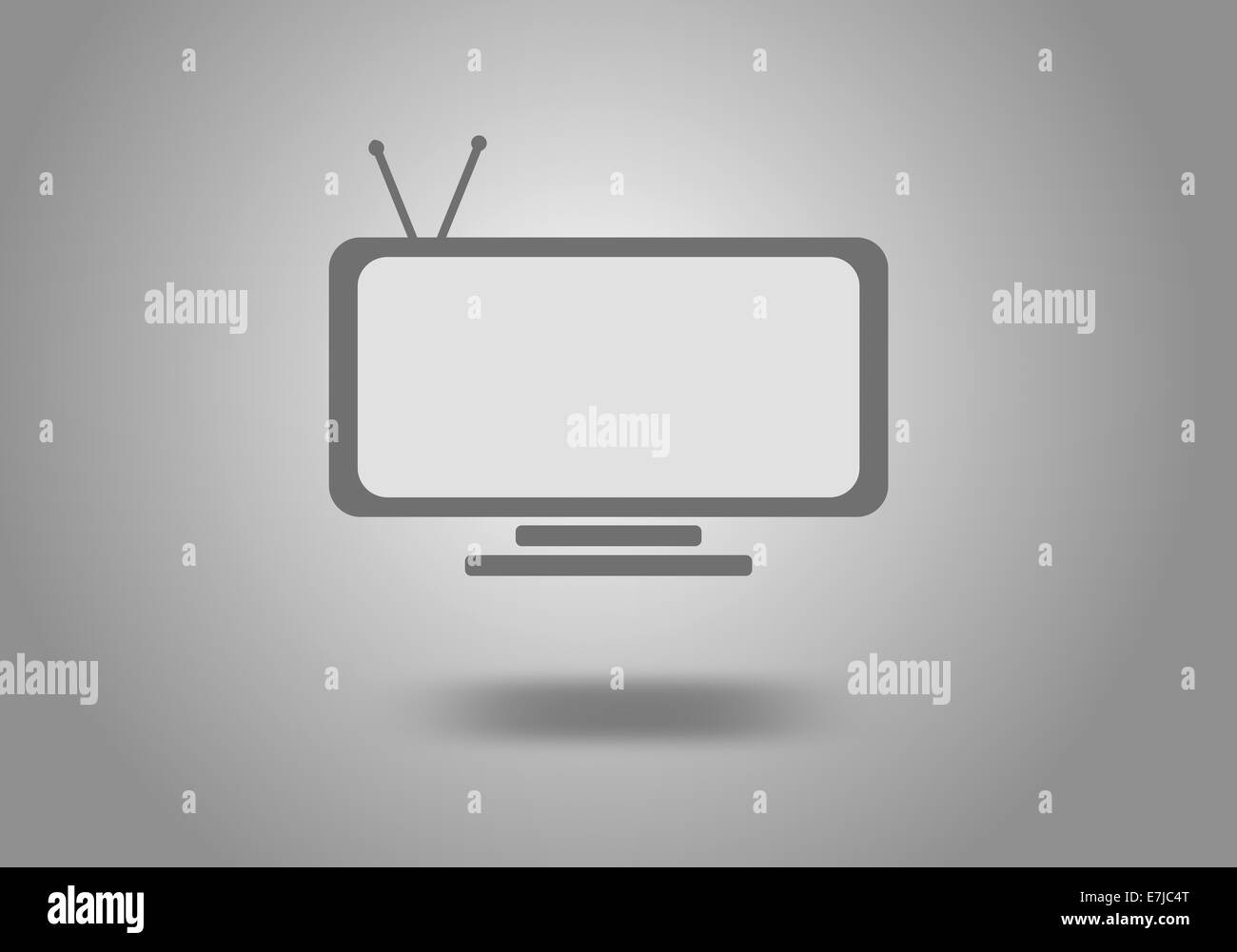 Illustration of TV icon on grey background Stock Photo - Alamy