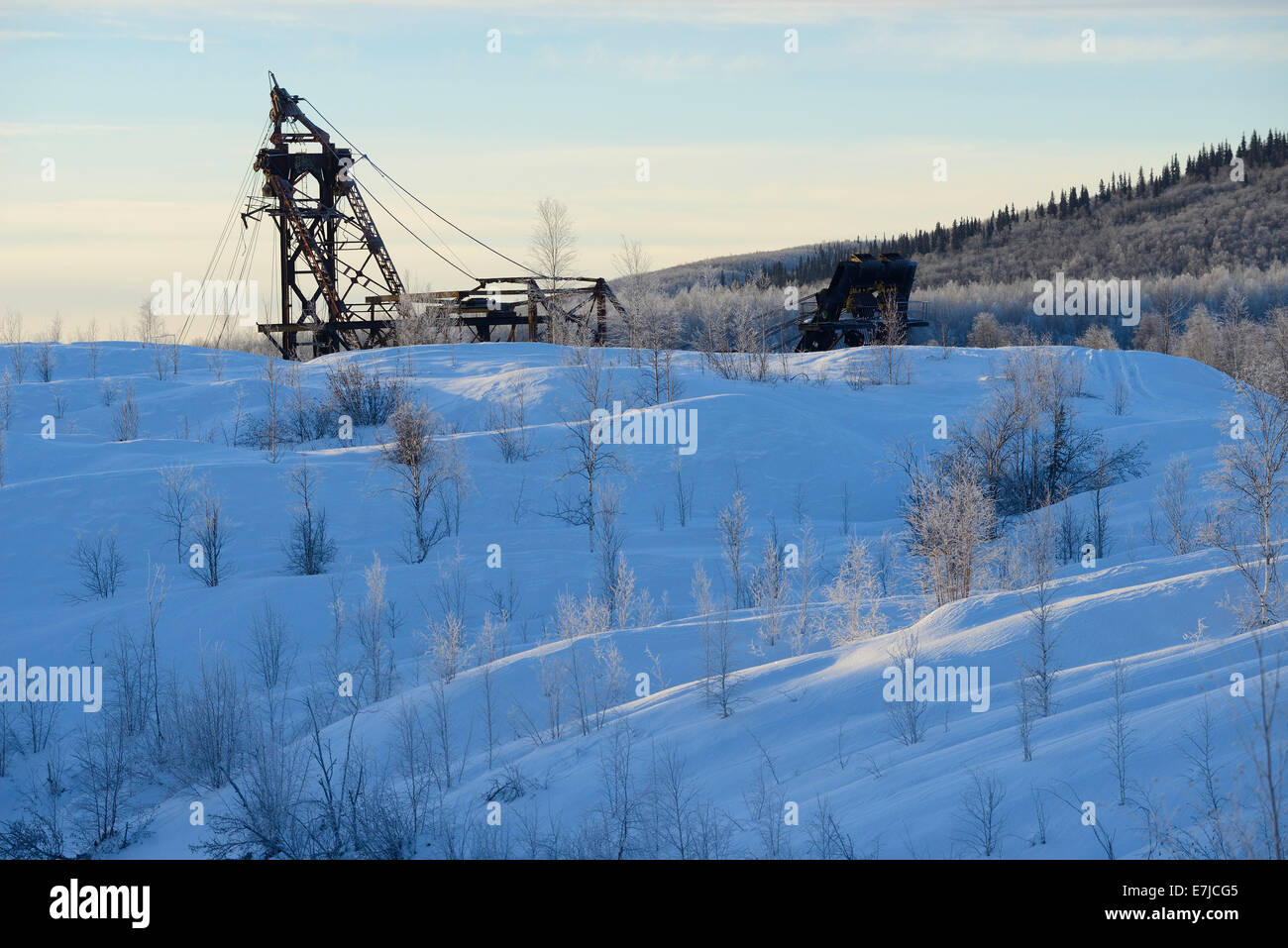 USA, United States, America, Alaska, Fairbanks, Far North, gold dredge ...
