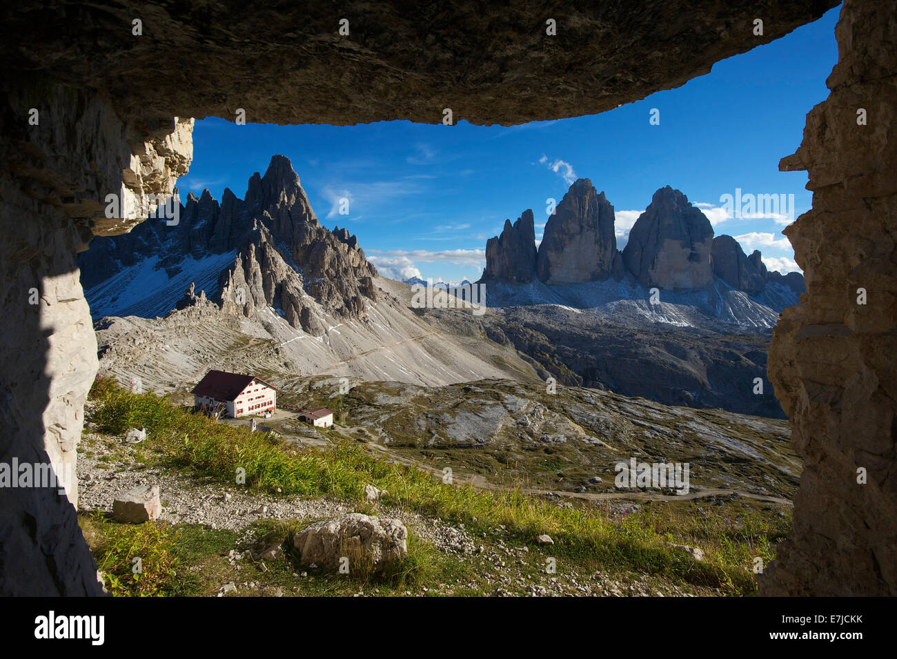 Three merlons, battlement, three peaks of Lavaredo, Italy, Europe, Le ...