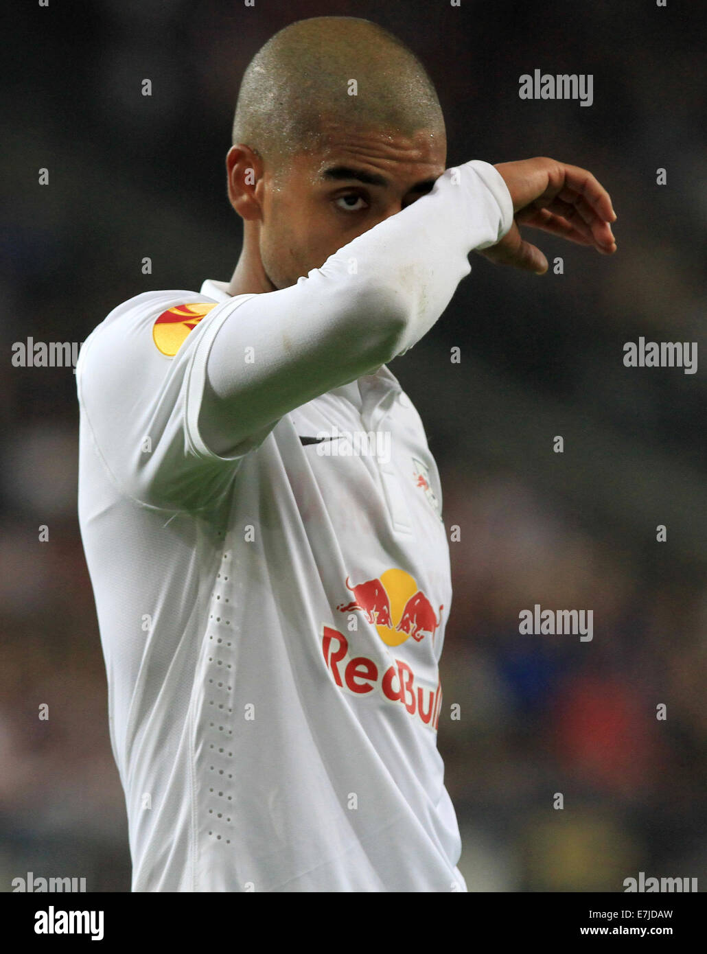 Salzburg, Austria. 18th Sep, 2014. Salzburg's Alan reacts during the ...