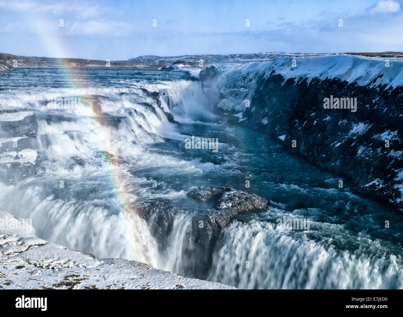 Ice, golden triangle, Gullfoss, island, Iceland, Europe, Northern ...