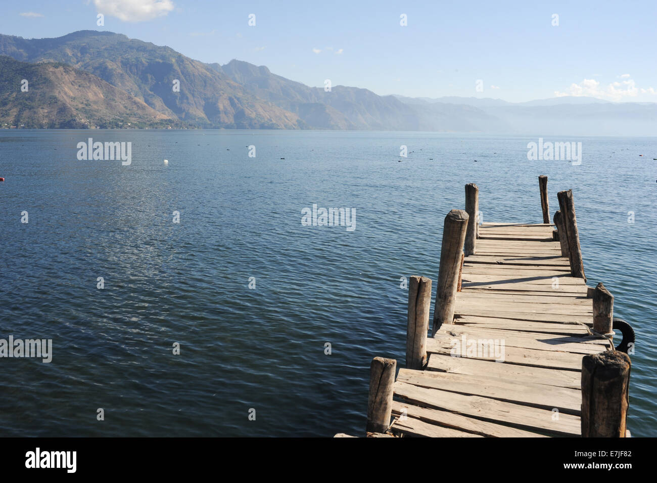 San Pedro, America, Atitlan, central, clouds, dock, Guatemala ...