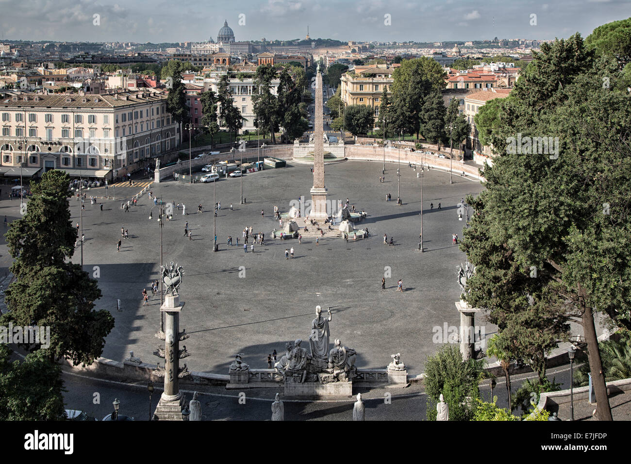 Italy, Europe, Rome, villa Borghese, view, Pincio, Piazza del Popolo ...