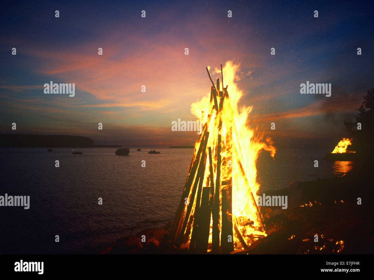 Bonfire, Fyr Ball Festival, Ephraim, Wisconsin Stock Photo - Alamy