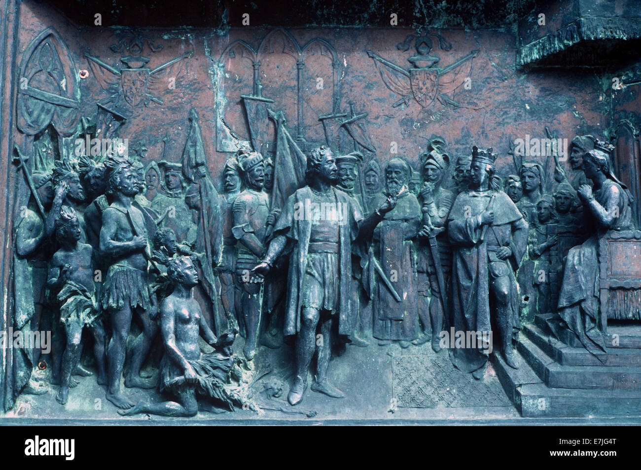 Statue Depicting Columbus, San Juan, Puerto Rico, Caribbean Stock Photo ...