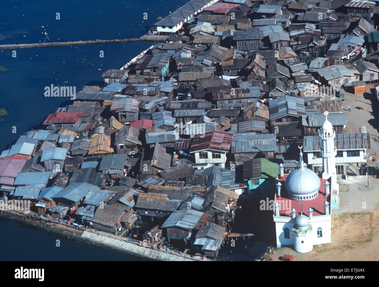 Aerial, Rio Hondo Muslim Barrio, Zambonga City, Mindanao, Philippines ...