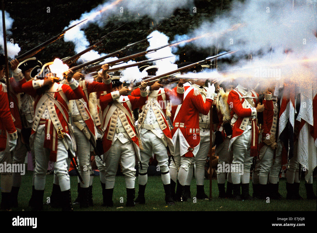 Redcoat Musket Firing, Revolutionary War, Re-Enactment, Trenton ...