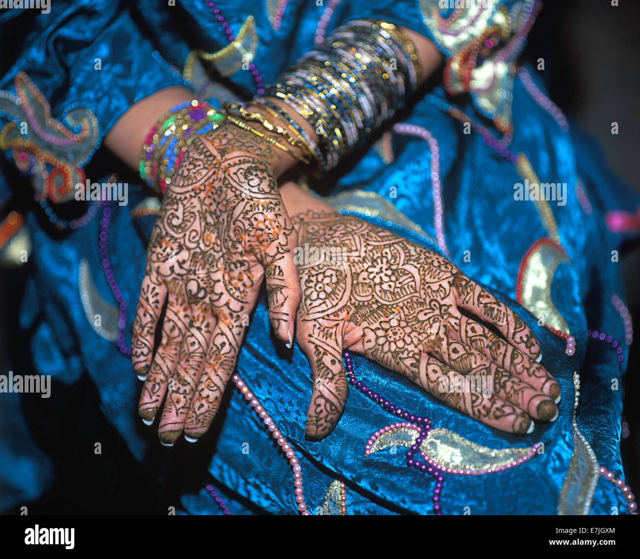 Woman's Hands Painted with Henna, Eid-Ul-Fitr Celebration, Lahore ...