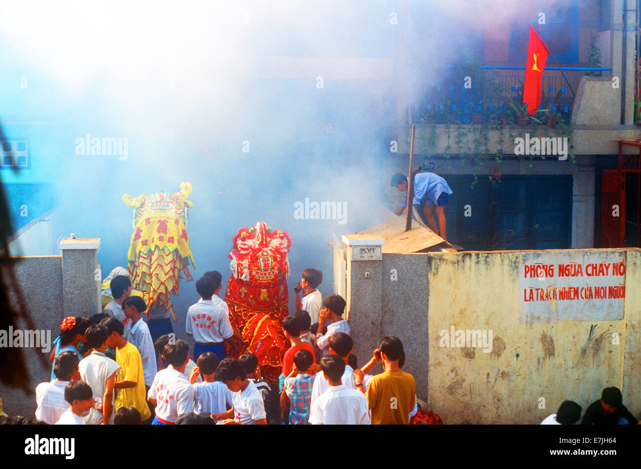 Dragon Dancing, Tet New Year, Saigon, Vietnam Stock Photo - Alamy