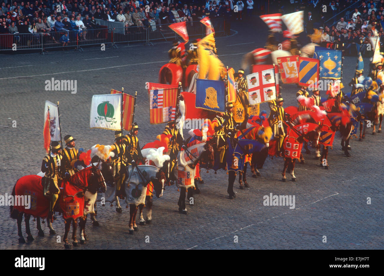 Medieval Horse & Rider, Ommegang, medieval, Brussels, Belgium Stock ...
