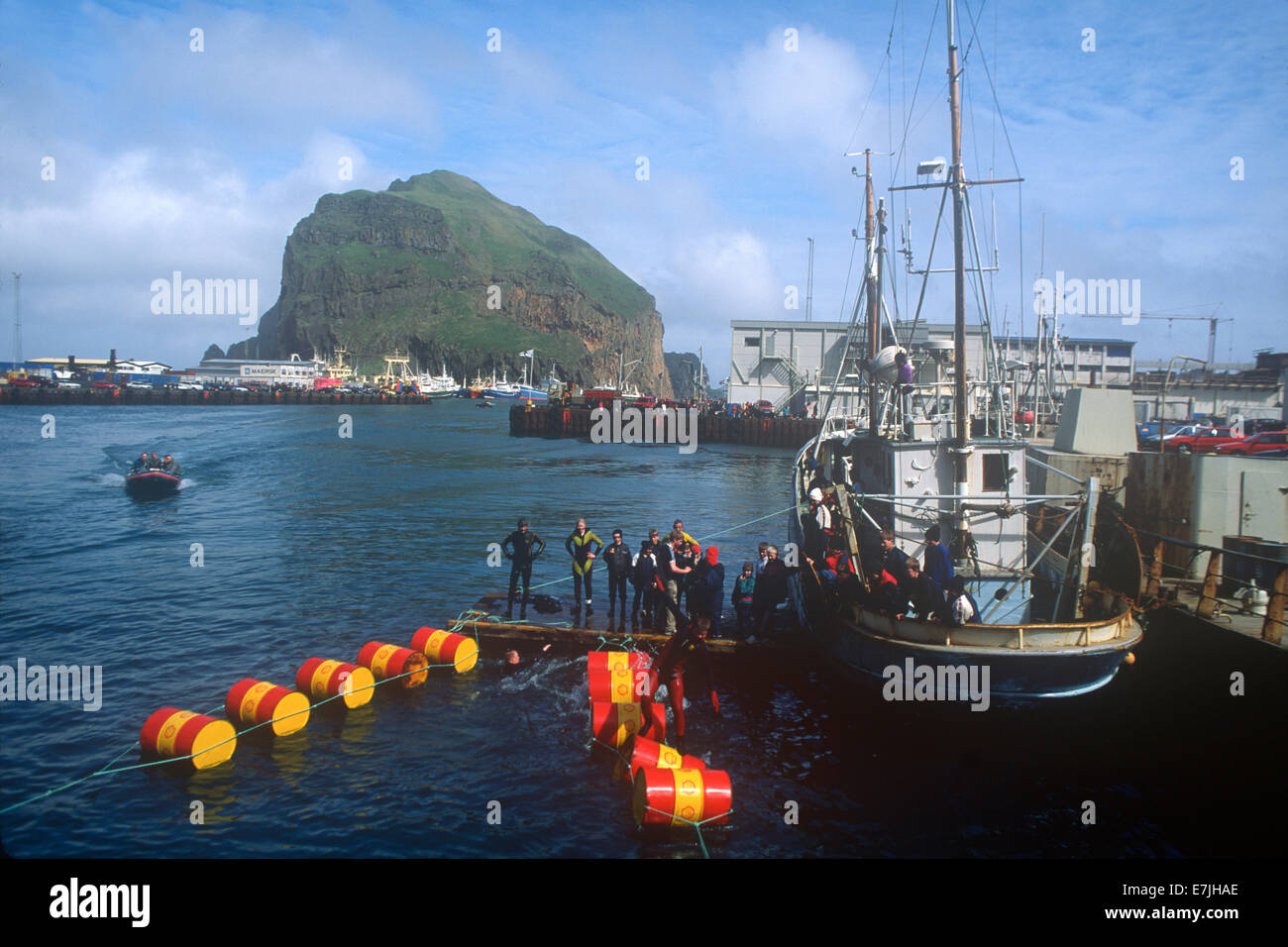 Barrel Jumping, Competition, Seamen's Festival, Westman Islands ...