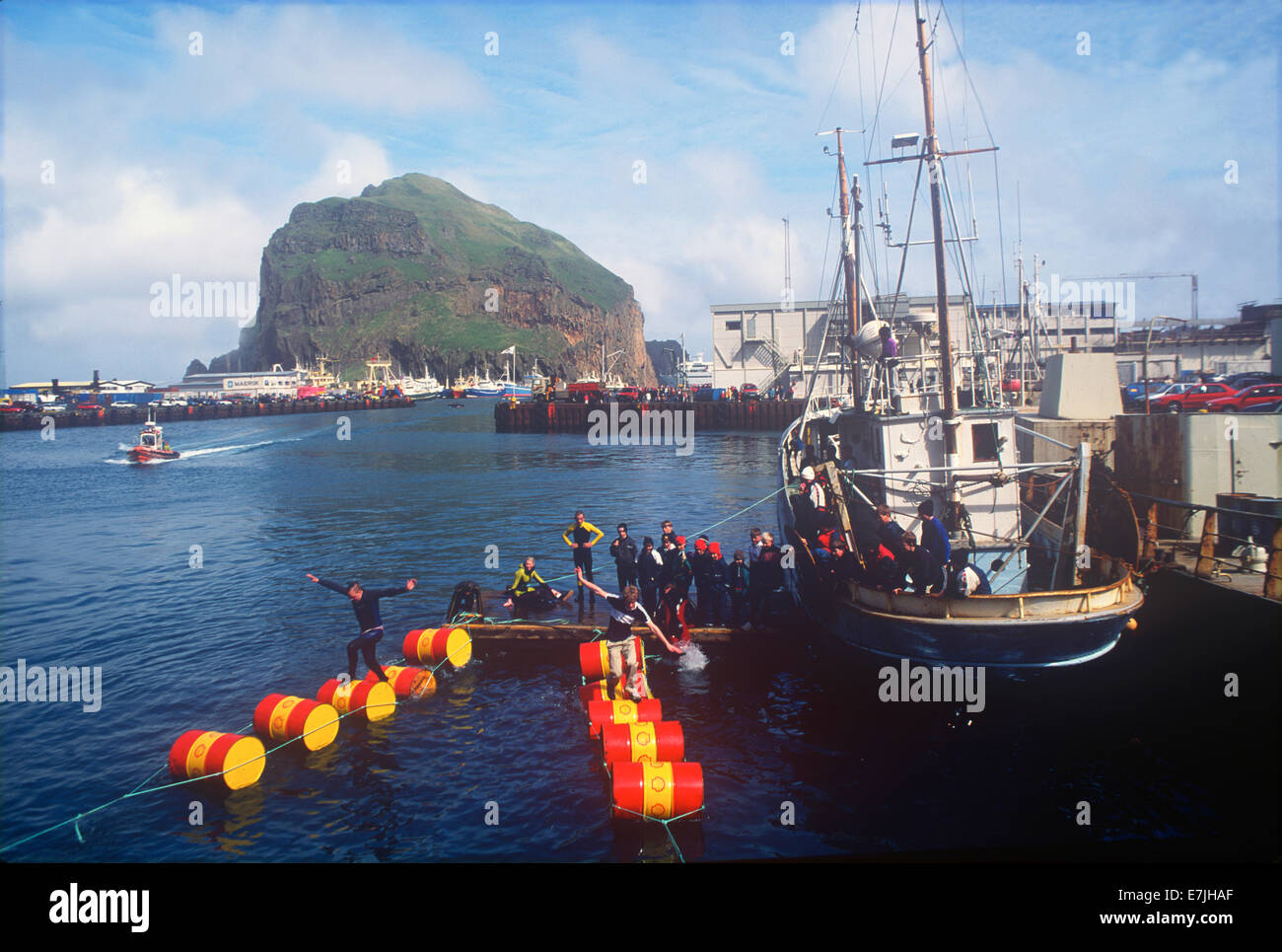 Barrel Jumping, Competition, Seamen's Festival, Westman Islands ...