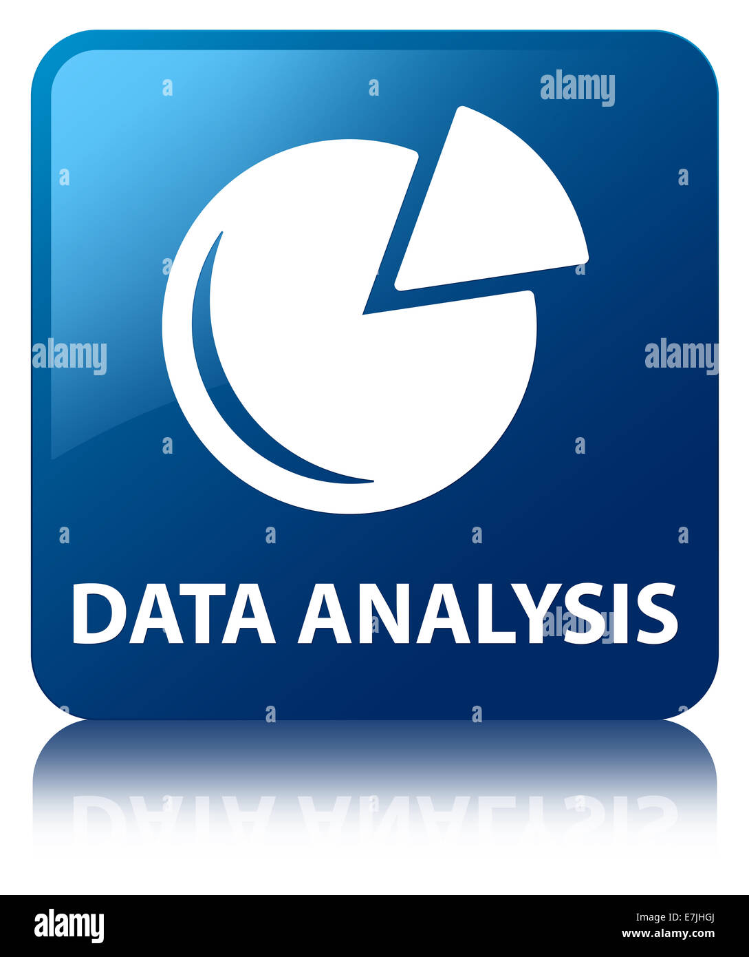 Data analysis (graph icon) blue square button Stock Photo - Alamy
