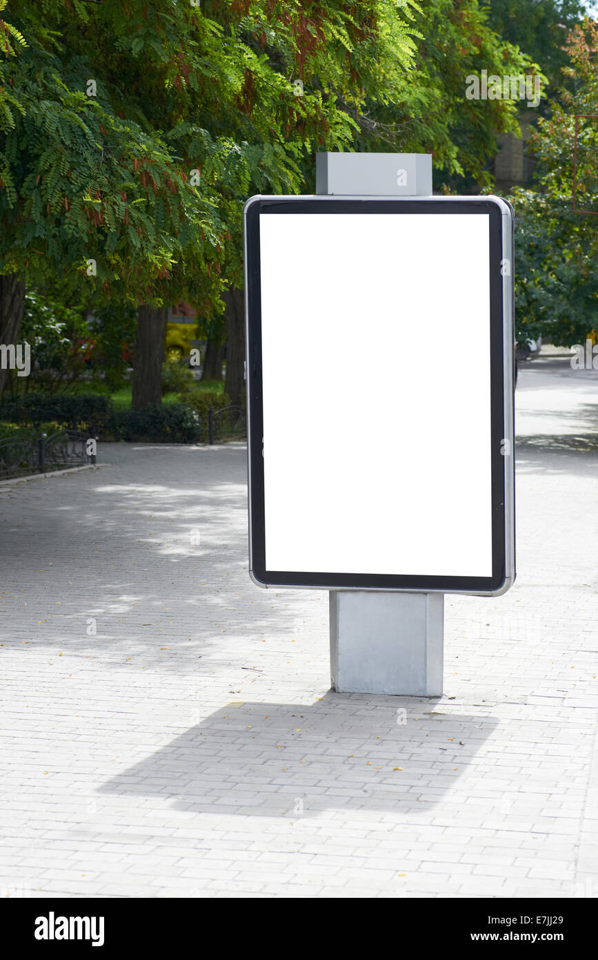 Vertical blank billboard on the city street Stock Photo - Alamy