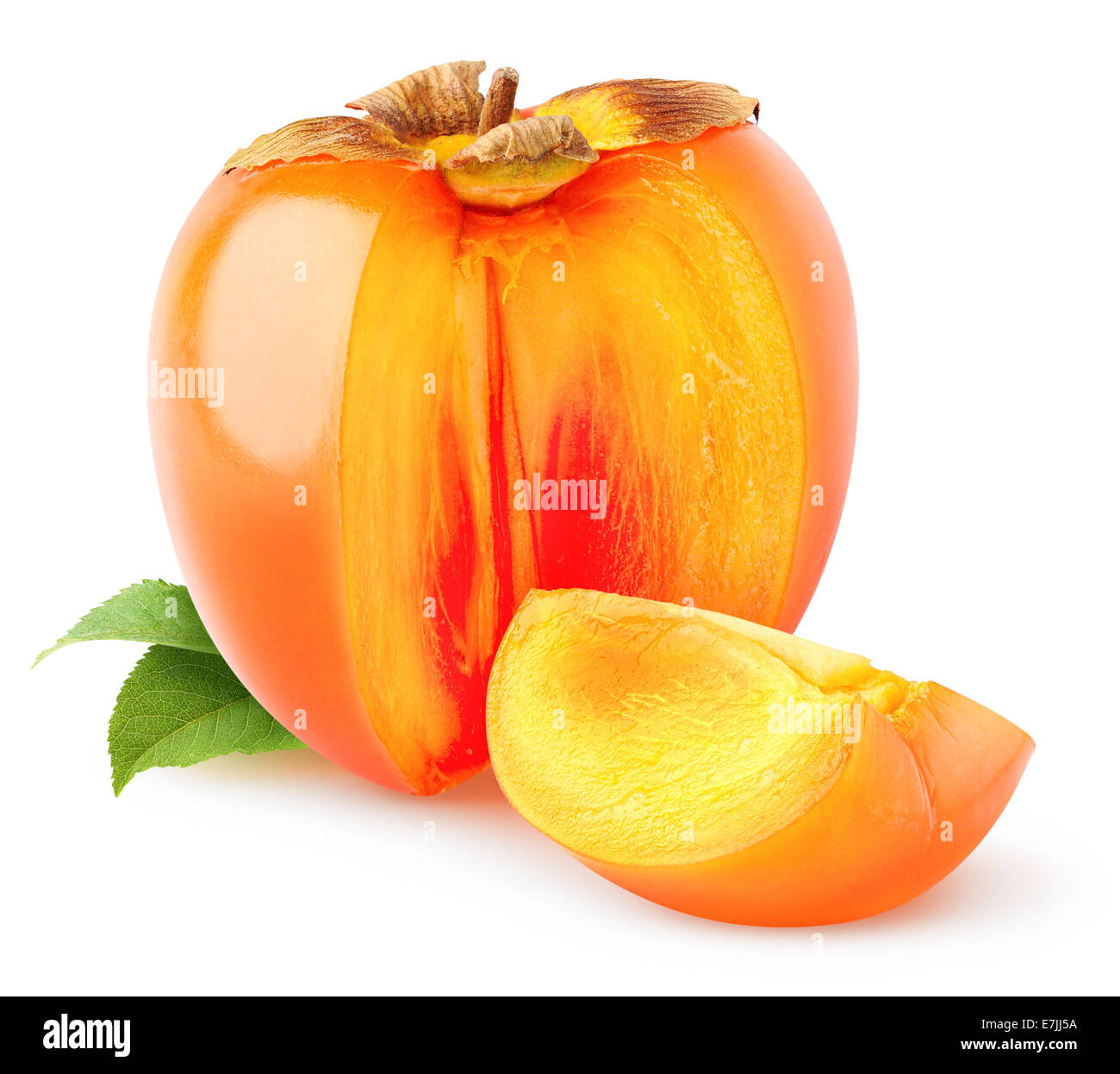 Persimmon fruit on white background Stock Photo - Alamy