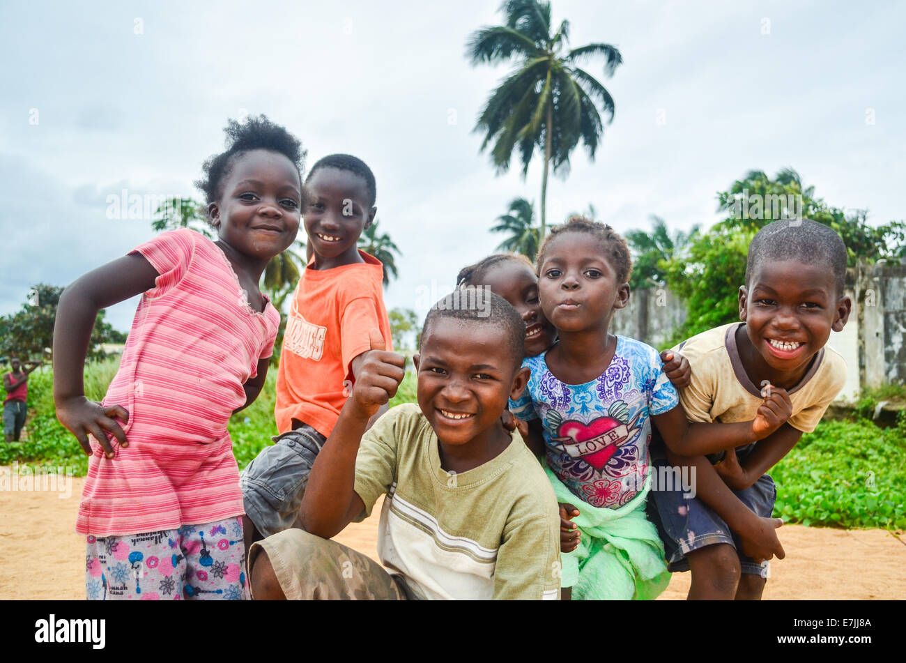 African children posing in Liberia Stock Photo - Alamy