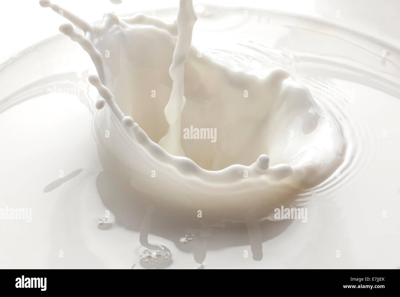 pouring milk splash isolated on white background Stock Photo - Alamy