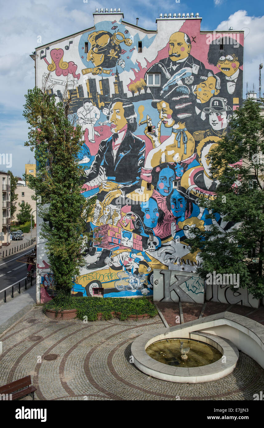Mural with Frederic Chopin in Warsaw, Poland Stock Photo - Alamy