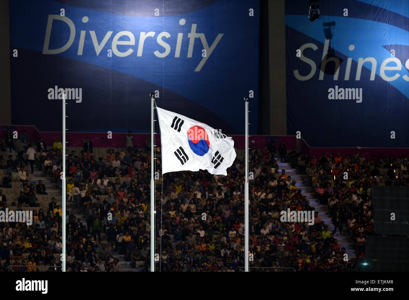 Incheon, South Korea. 19th Sep, 2014. The national flag of South Korea ...