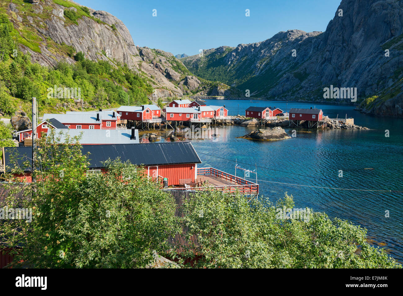 UNESCO preserved fishing village of Nusfjord in the Lofoten Islands ...