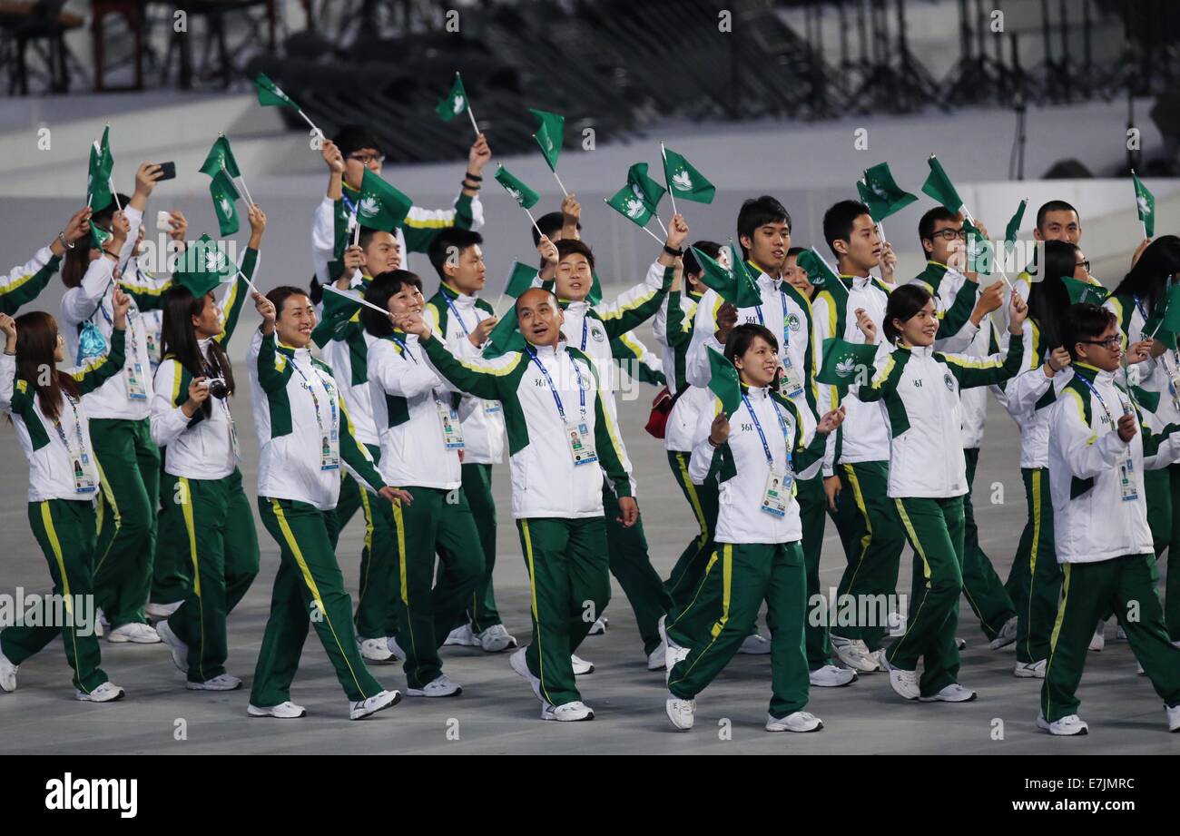 Incheon, South Korea. 19th Sep, 2014. The delegation of China's Macao ...