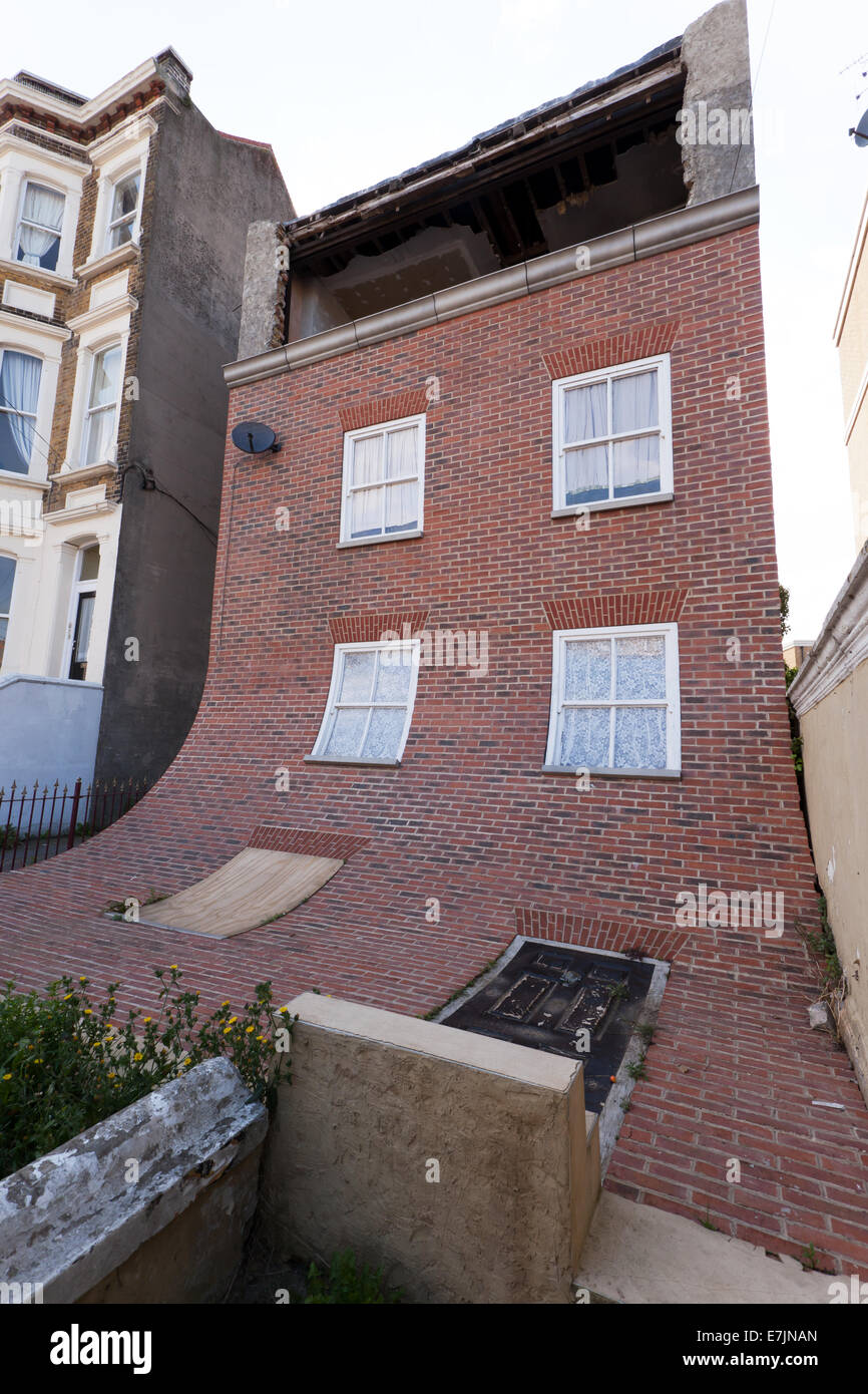 An artwork by Alex Chinneck, entitled "from the knees of my nose to the ...