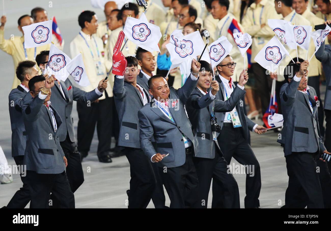 Incheon, South Korea. 19th Sep, 2014. The delegation of Chinese Taipei ...