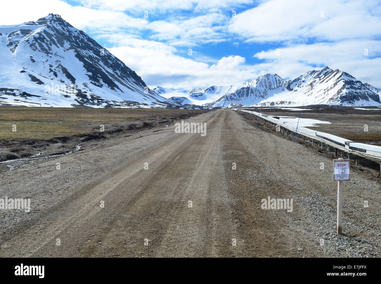 Unmade road in polar bear territory at Ny Alesund, the world's most ...