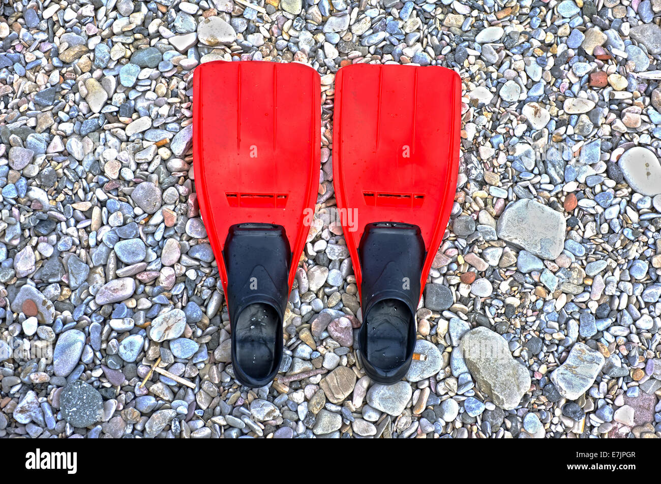 Flippers on the beach Stock Photo - Alamy
