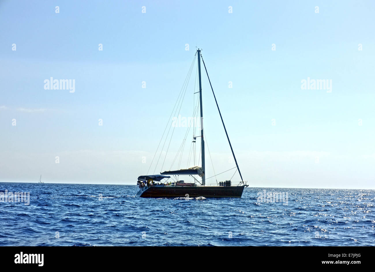 Sailing boat on the sea Stock Photo - Alamy