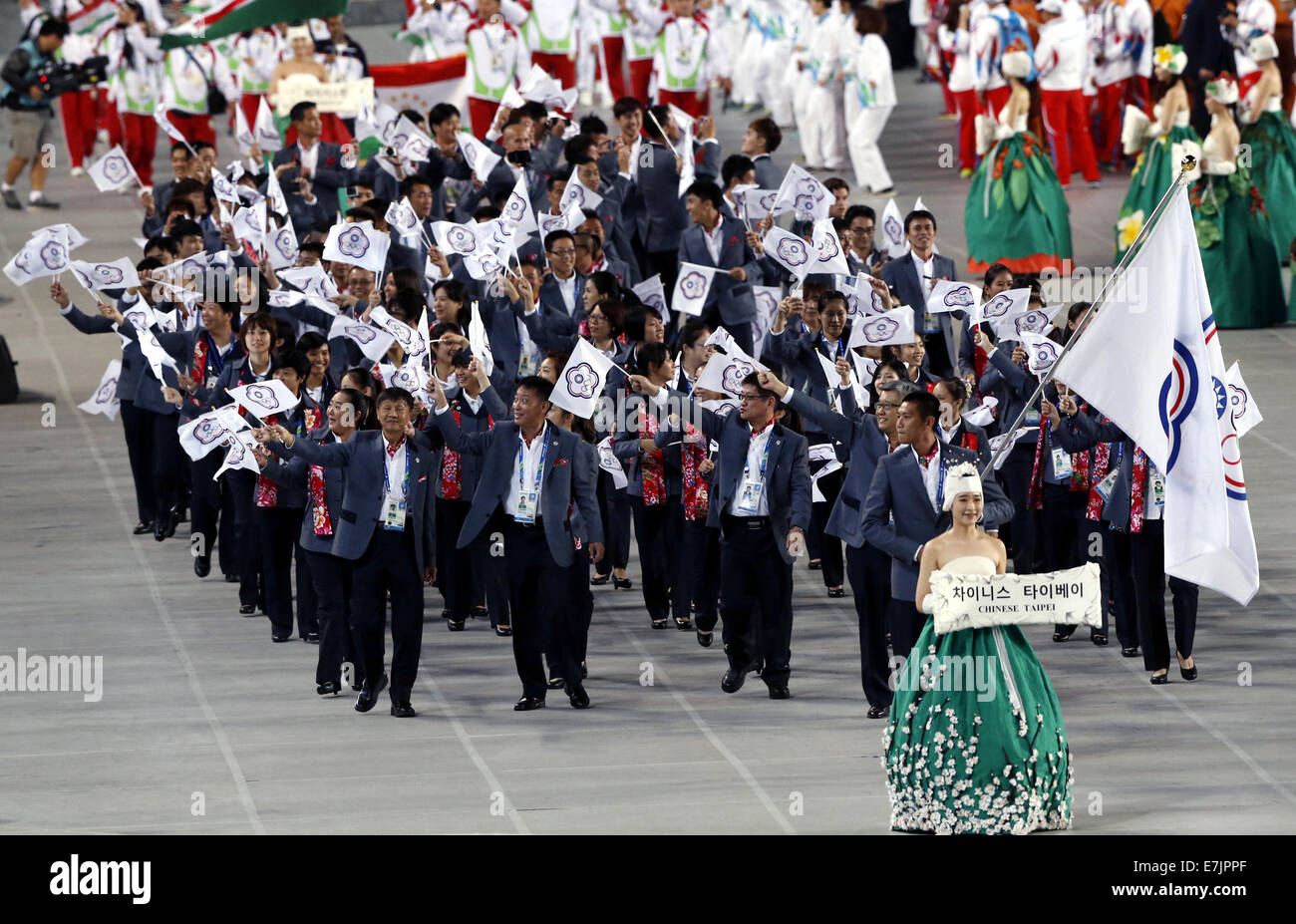 Incheon, South Korea. 19th Sep, 2014. The delegation of Chinese Taipei ...