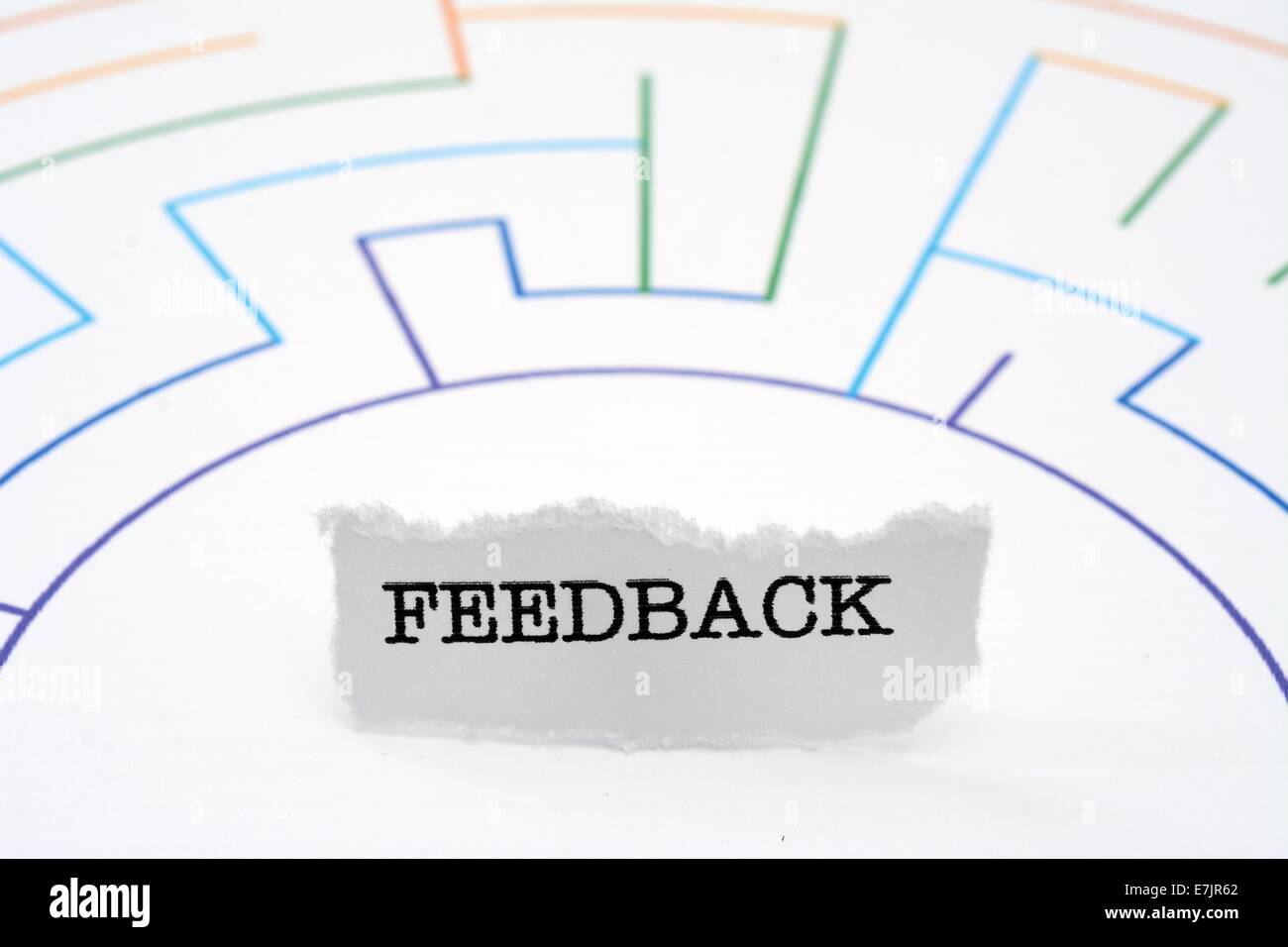 Feedback text on maze Stock Photo - Alamy