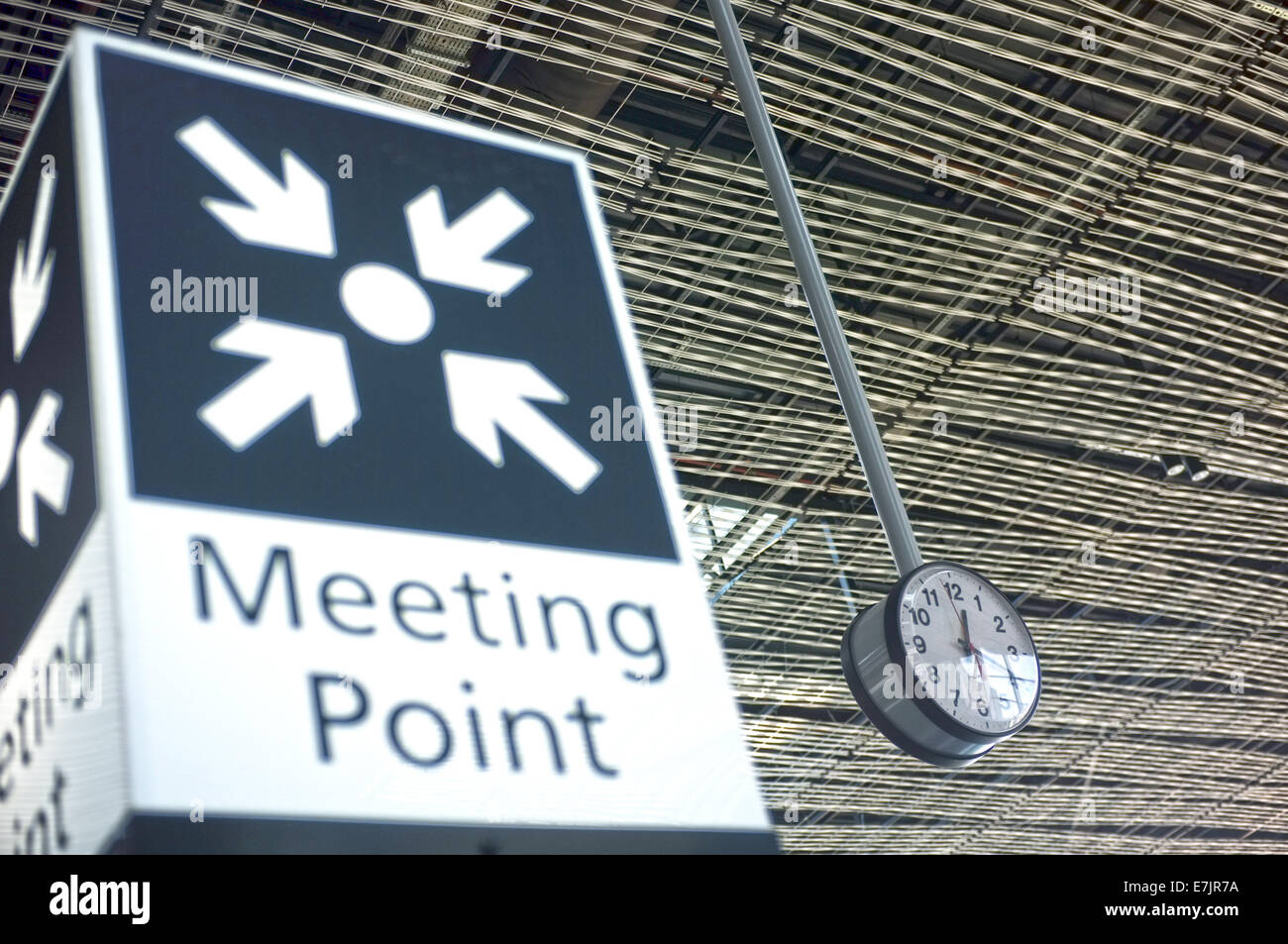 Meeting point sign at the airport Stock Photo - Alamy