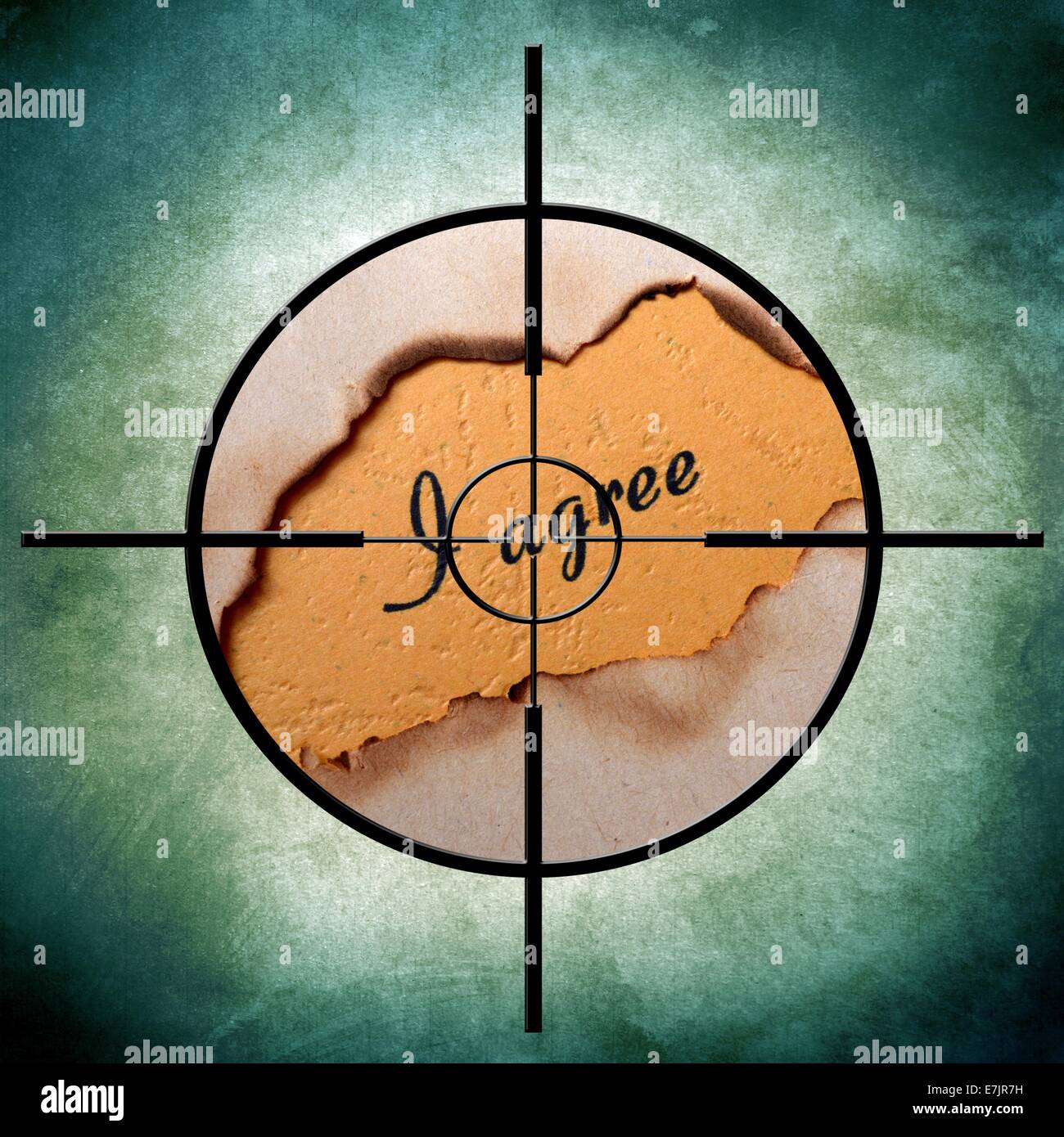 I agree text on target Stock Photo - Alamy