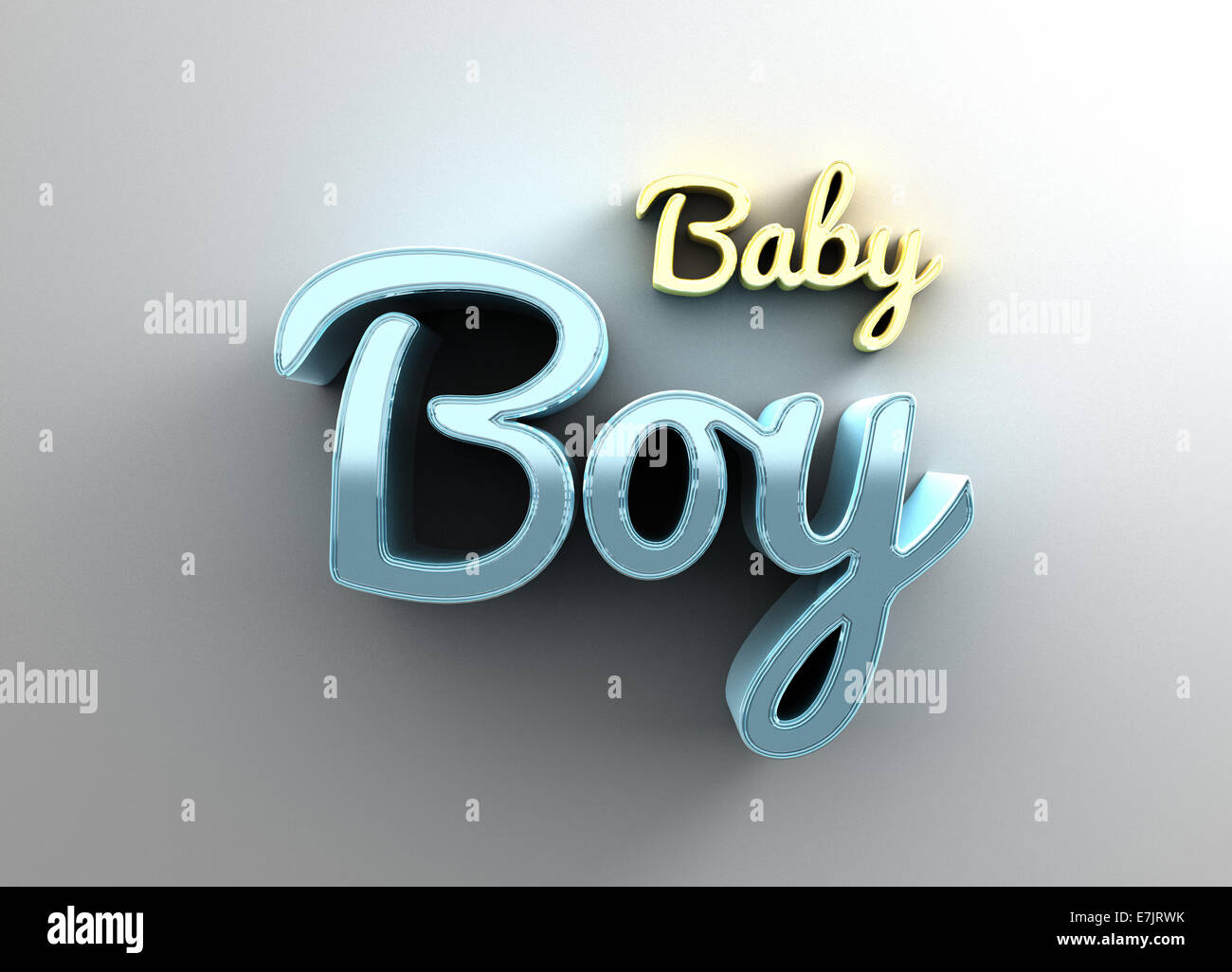 Baby boy - gold and blue 3D quality render on the background with soft ...
