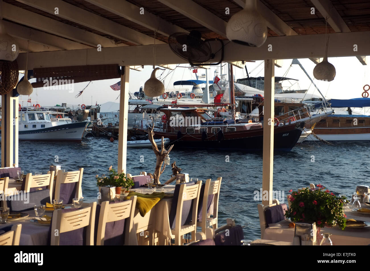 Seaside fish restaurant in Turkey Stock Photo - Alamy