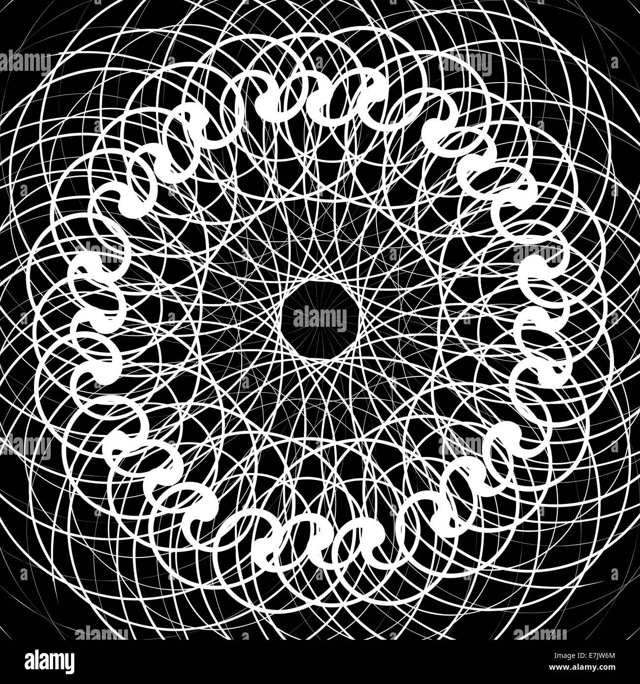 Black and White Abstract Psychedelic Art Background. Vector Illu Stock ...