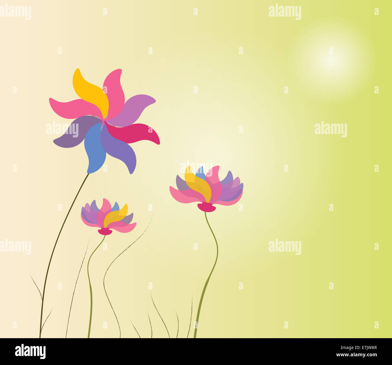 Abstract Colorful Background with Flowers. Vector Illustration Stock ...