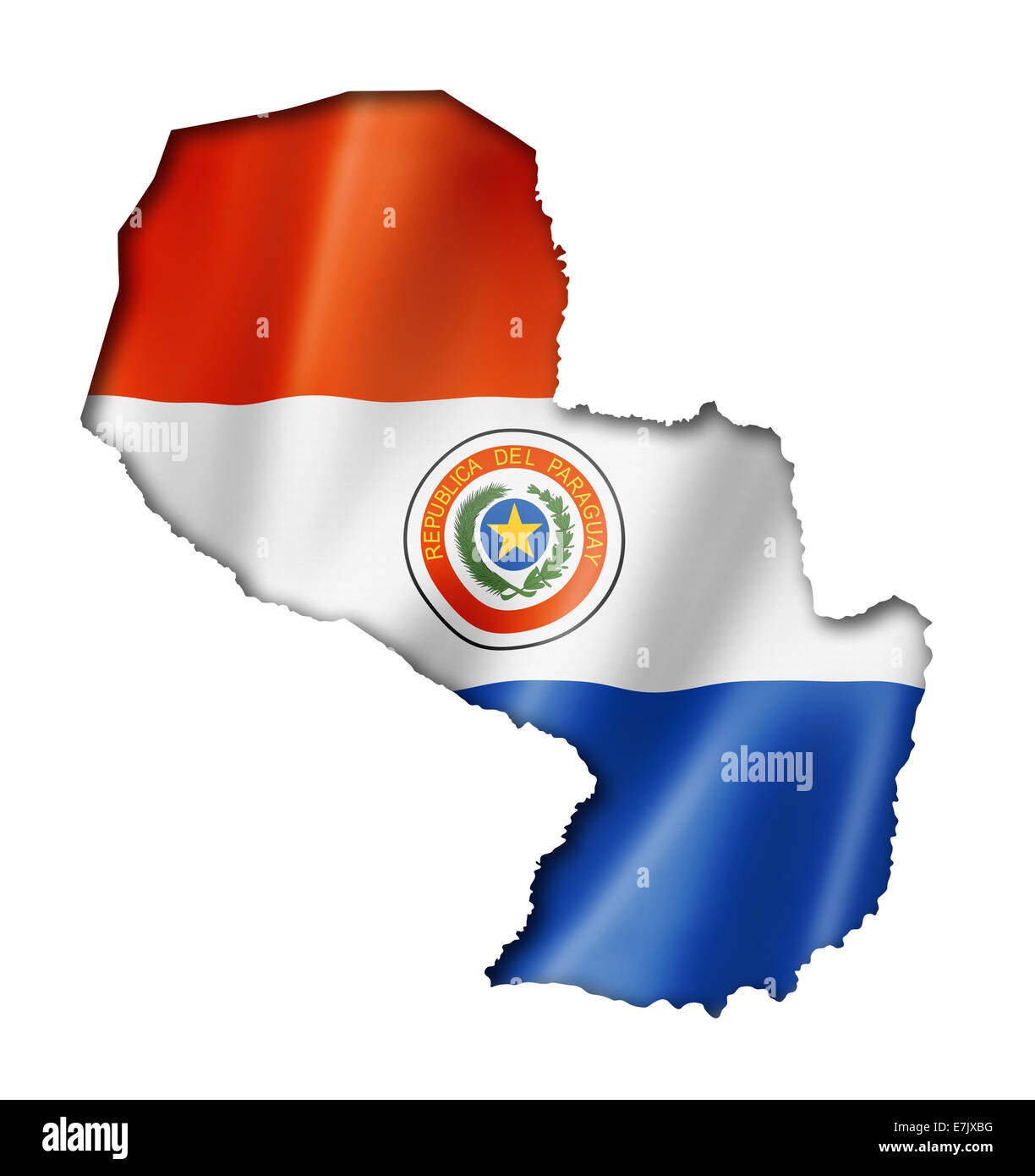 Paraguay flag map, three dimensional render, isolated on white Stock Photo - Alamy