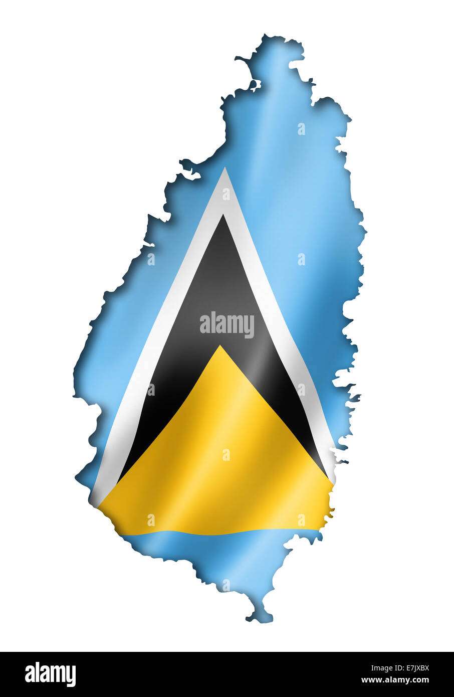 Saint lucia flag map hi-res stock photography and images - Alamy