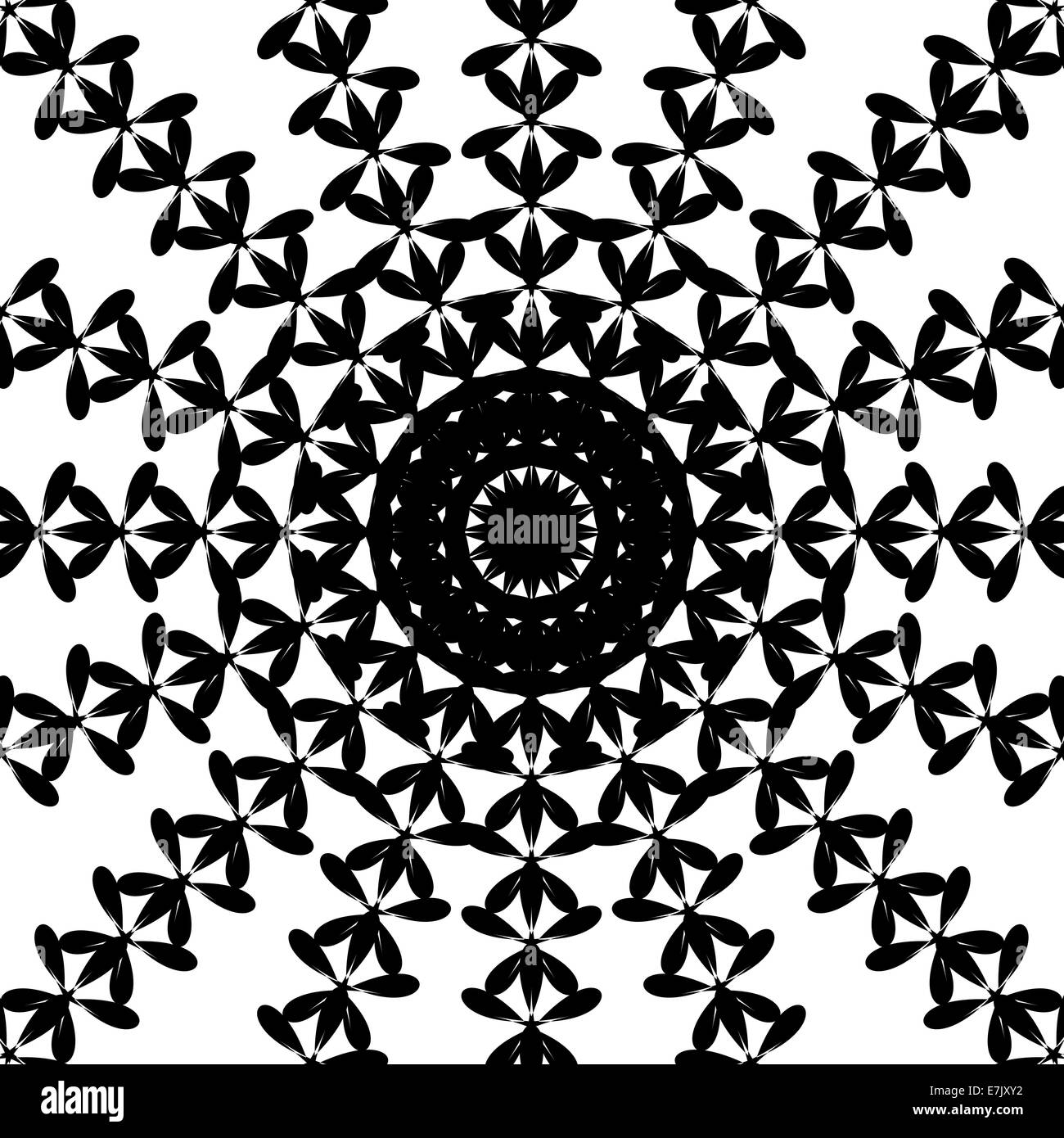 Black and White Abstract Psychedelic Art Background. Vector Illu Stock ...