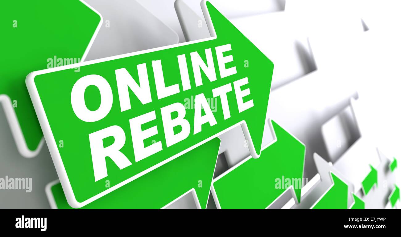 Online Rebate on Green Direction Arrow Sign Stock Photo - Alamy