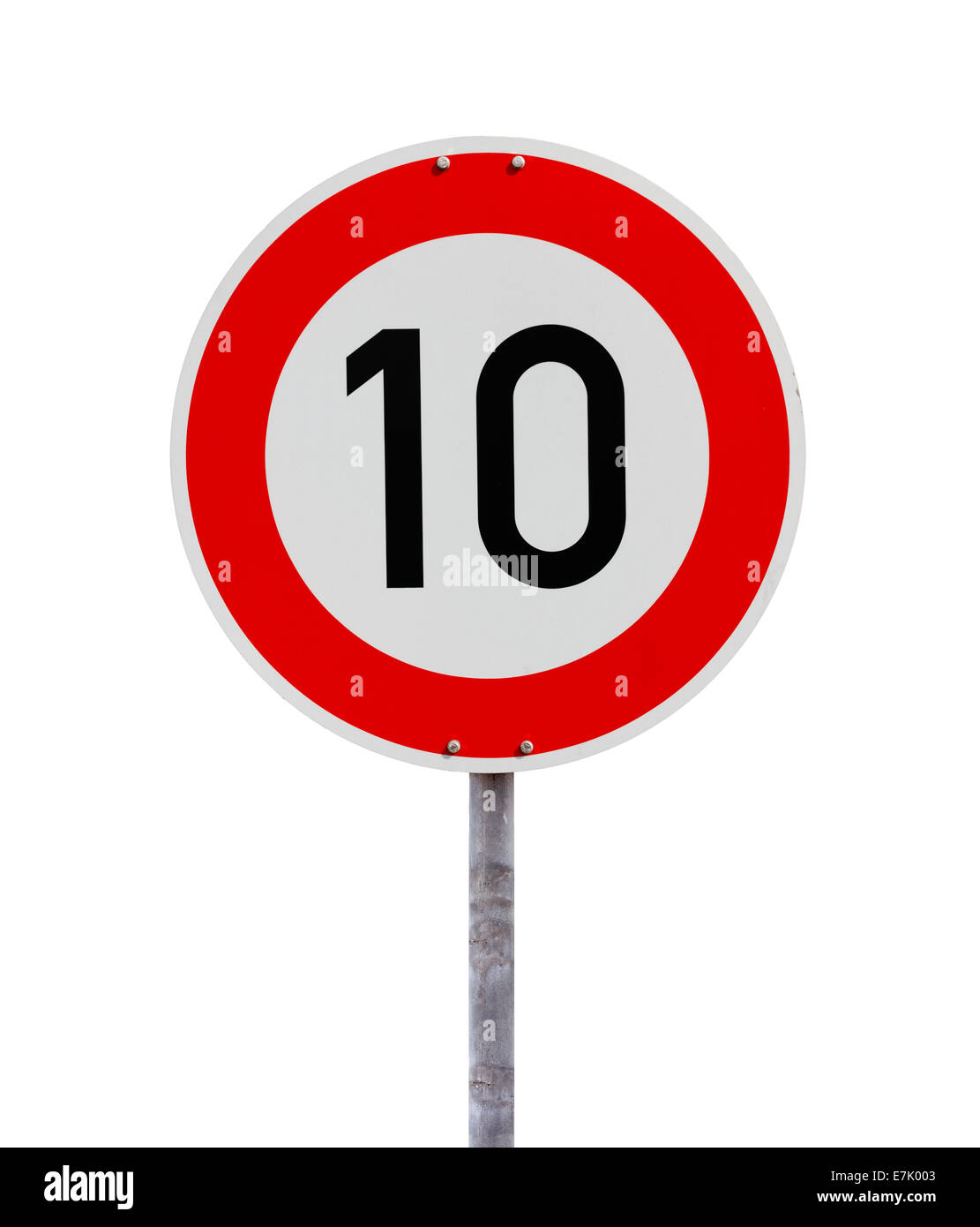 Speed limit sign 10 isolated on white background Stock Photo - Alamy