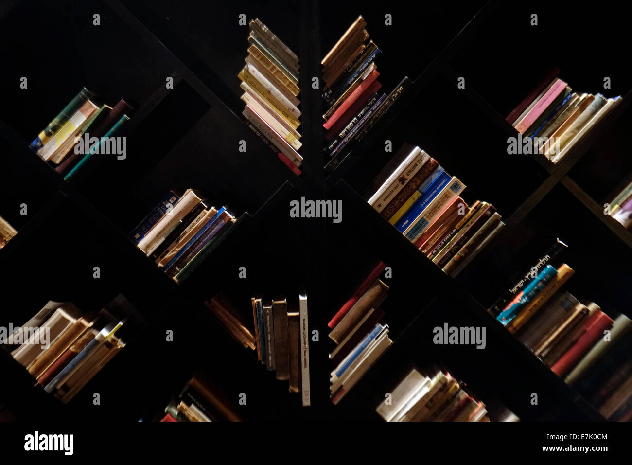 Stack of books in Hebrew in a shelf Stock Photo - Alamy