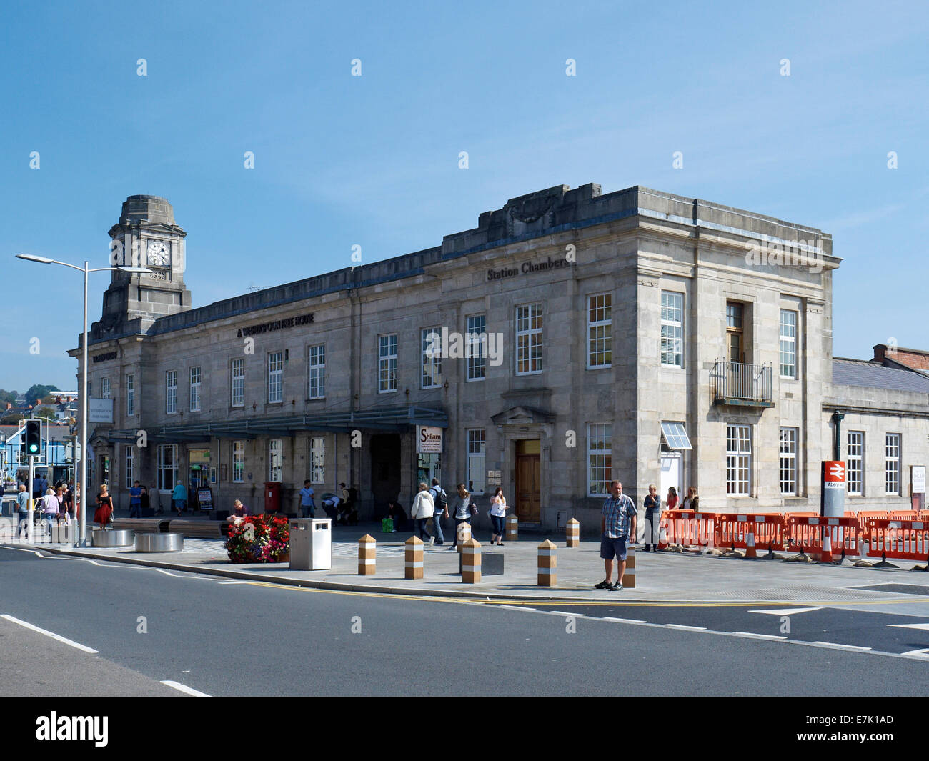 Railway station Wetherspoon pub and Station Chambers in Aberystwyth ...