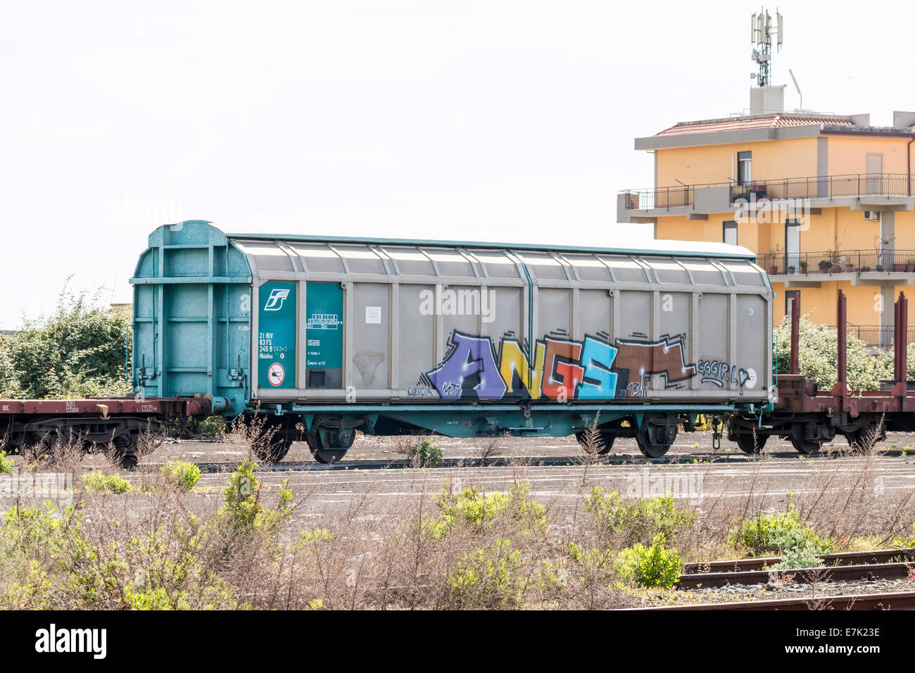 Train wagon at the station Stock Photo - Alamy